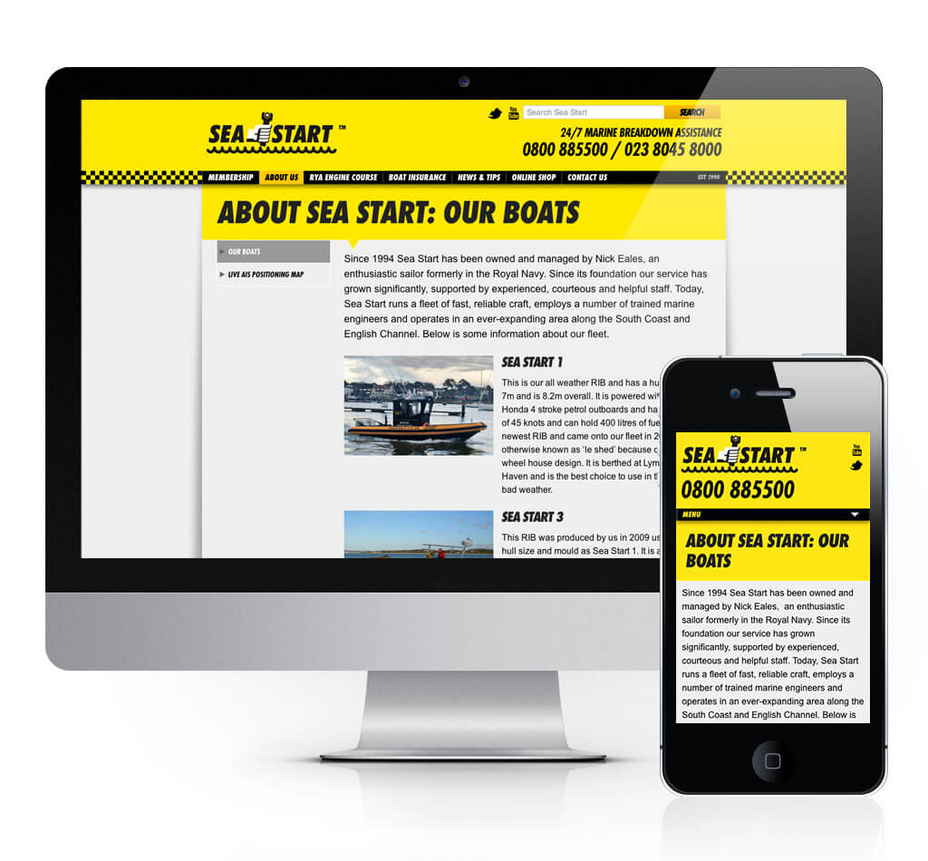 Sea Start - Website Design by Tinstar